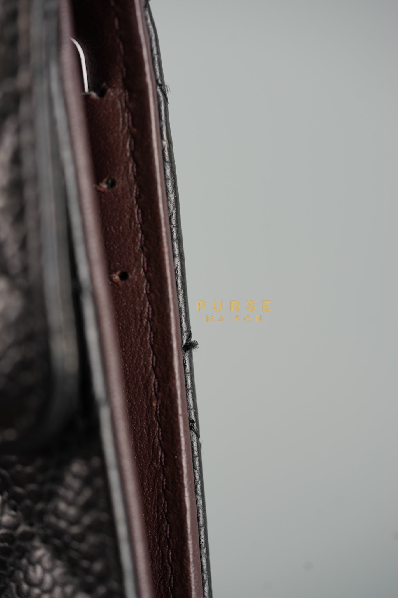 Classic Compact Trifold Wallet in Black Caviar & Silver Classic Compact Trifold Wallet in Black Caviar & Silver