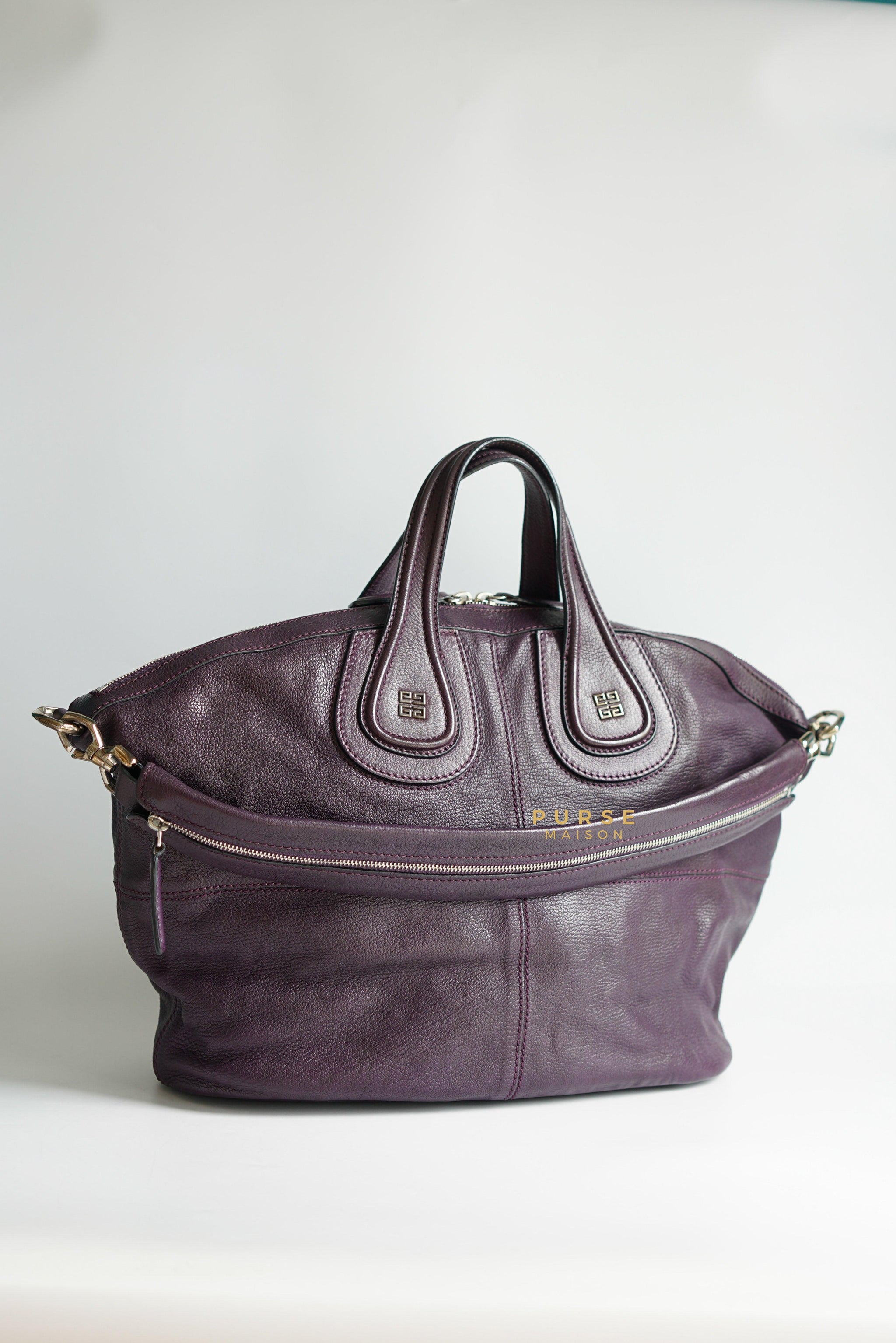 Givenchy Nightingale Plum Medium Grained Leather | Purse
