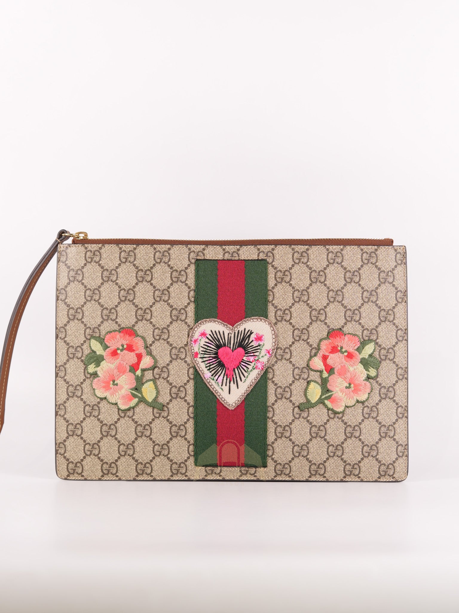 Heart Patch Pouch in GG Supreme Canvas