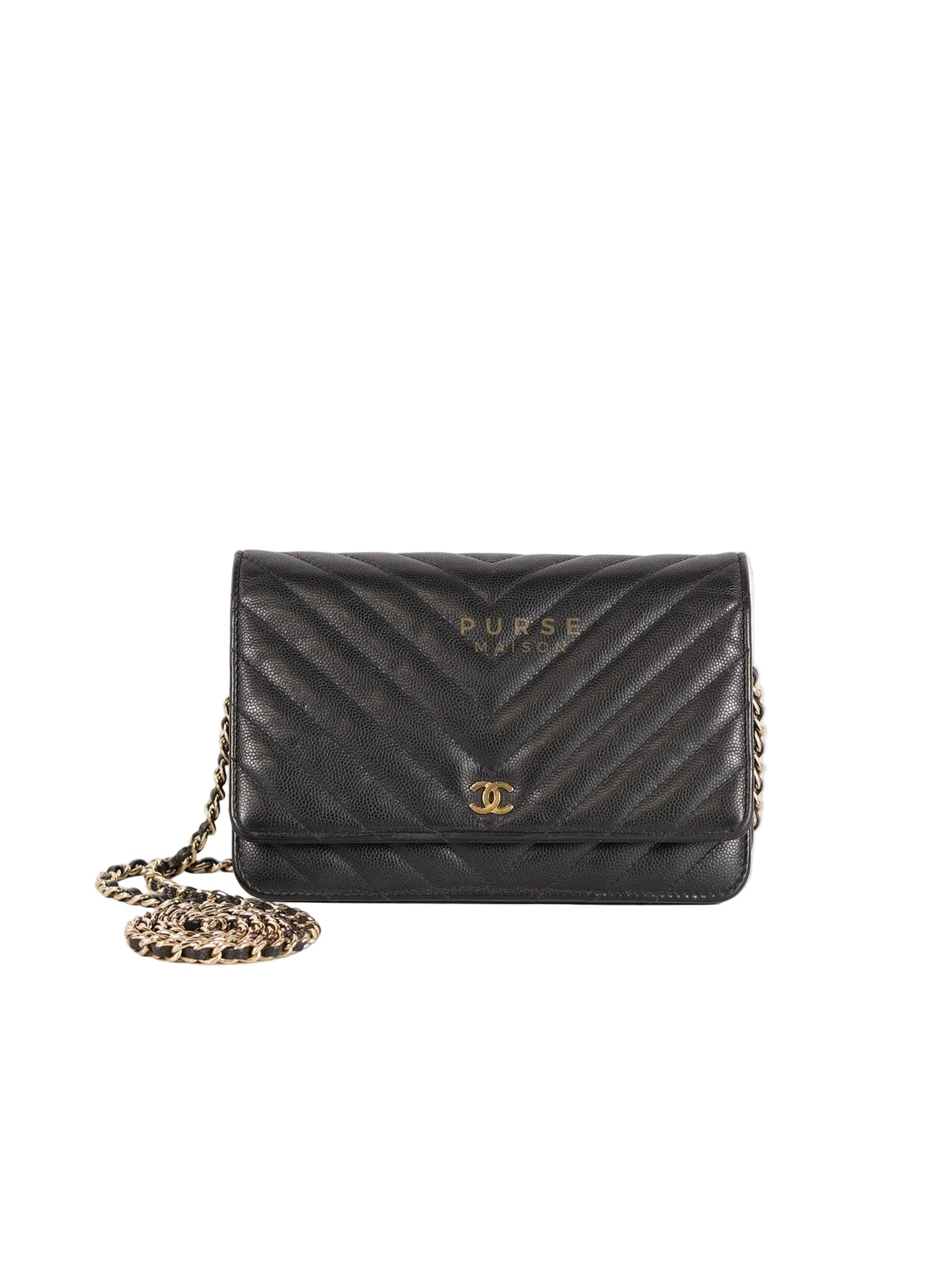 WOC Chevron Black Caviar Series 27 | Purse Maison